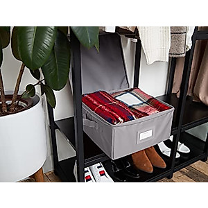 Covermates Keepsakes - Zip-Top Storage Box - Heavy Duty Polyester- Reinforced Handles - Stackable Design - Indoor Storage-Graphite