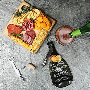 Pavilion Gift Company Wine All The Time Wine and Cheese Tray with Spreader, 12-Inch, Eat Drink and Be Merry