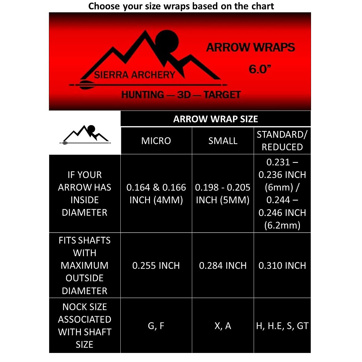 Sierra Archery – Reflective Arrow Wraps for Carbon & Aluminum Archery Shafts | Fits 4mm ID, 5mm ID, or 6-6.2mm ID Shafts | 6" - Cut to Desired Length | 15 Count (Small - 0.204/5mm Shafts)