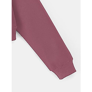 SweatyRocks Women's Long Sleeve Drawstring Full Zip Hooded Jacket Crop Sweatshirt Watermelon Pink M