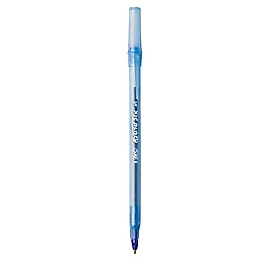 BIC Round Stic Xtra Life Ballpoint Pen, Medium Point (1.0mm), Blue, 12-Count