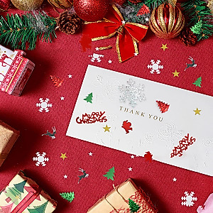 Christmas Confetti 3.5 OZ Christmas Table Glitter Confetti Mix Foil Snowflake,Pentagram,Santa Claus,Pine, Merry Christmas Alphabet,Elk,Christmas Tree Confetti for Christmas Party Decoration