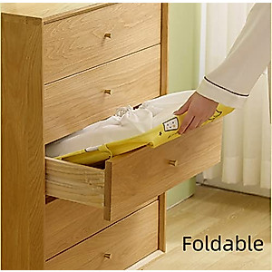 GOLDxsar Non-woven Large-Capacity Beam Drawstring Foldable Cleaning Thickened Quilt Clothing Toy Shoes Dry Cleaning Car Trunk Finishing Collection Storage Bag (Light-Blue)