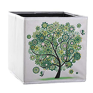 Storage Cubes with Diamond Painting, Organizer Container Folding Storage Box 5D DIY Diamond Painting Kits Art Craft for Desktop Toys Sundries Pantry Closet, Toys, Bedroom Organizer