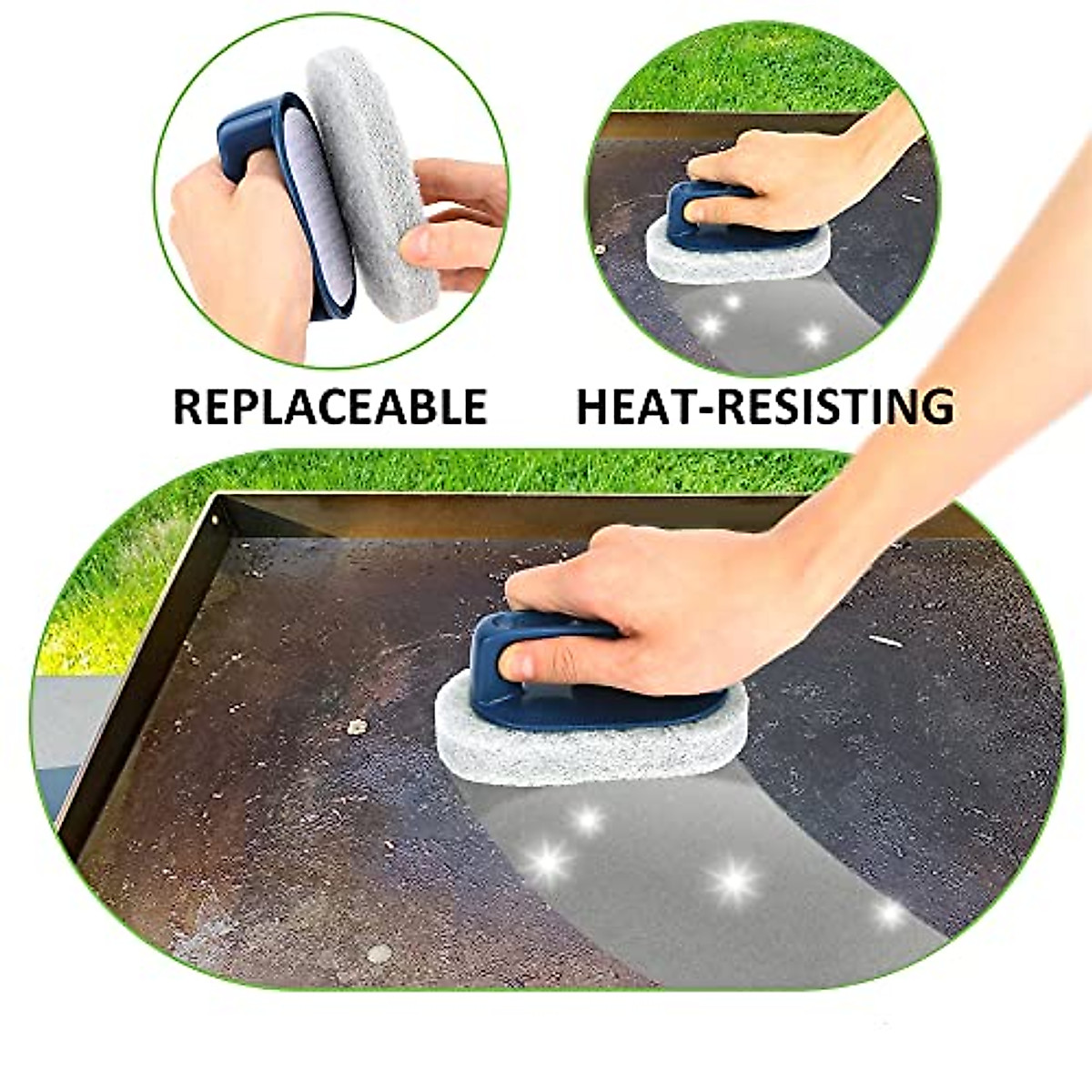 KTUOPEE Griddle Cleaning Kit for Blackstone,Grill & Griddle Kit 29 Pieces Premium Flat Top Grill Accessories Cleaner Tool Set-2 Griddle Scraper,22 Scouring Pads,3 Cleaning Bricks,2 Handle