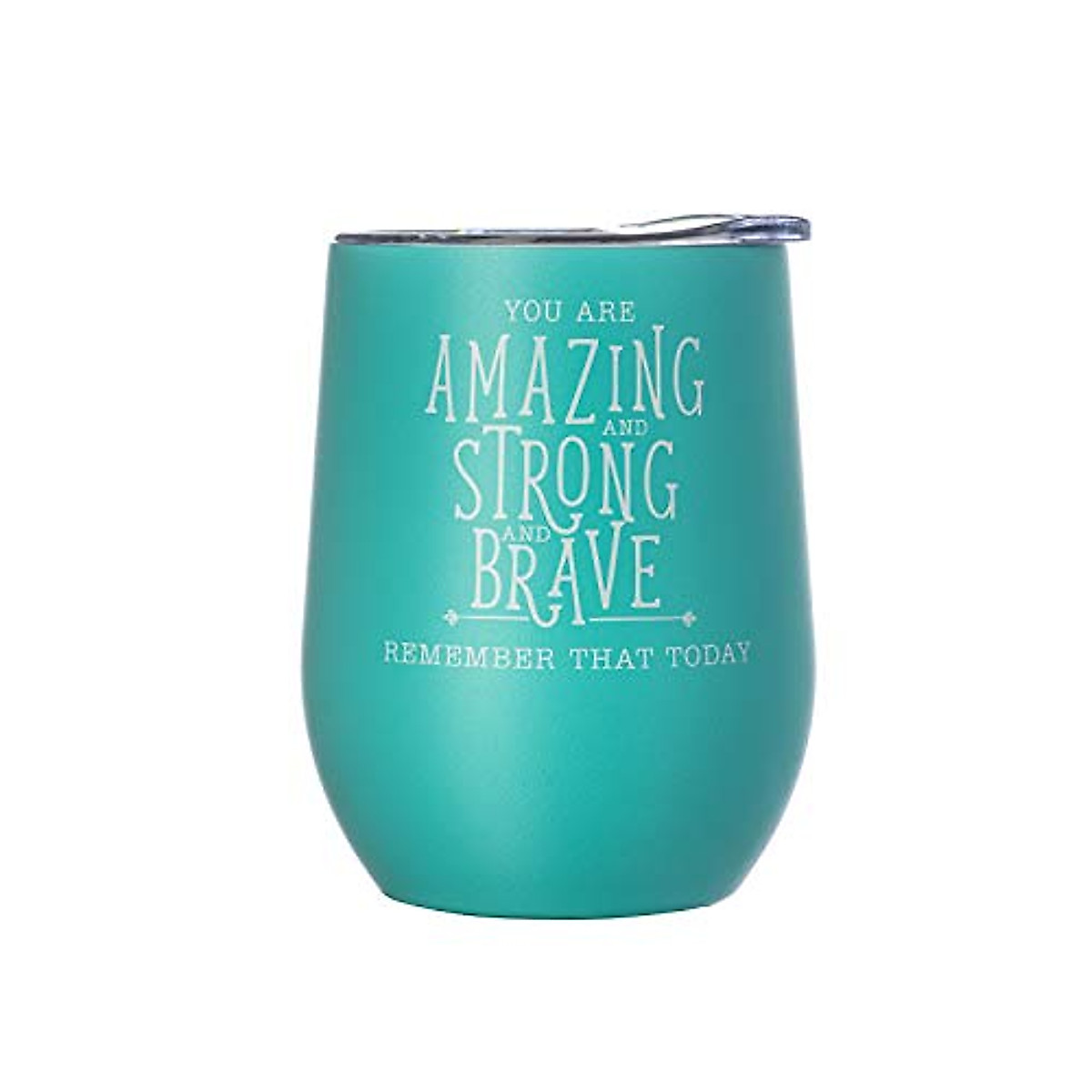 DIVERSEBEE Inspirational Thank You Gifts for Women, Mom, Girls, Wife, Girlfriend, Coworker, Nurses, Best Friend, Encouragement Birthday Wine Gifts for Her - Insulated Wine Tumbler Cup with Lid (Aqua)