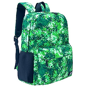 Fenrici Kid's Backpack for Boys, Boys' Backpack for School, Kids' Bookbags with Padded Laptop Compartment, Green Backpack, 17 Inch