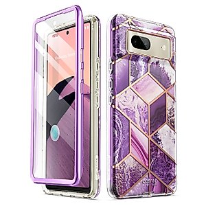 i-Blason Cosmo for Google Pixel 7 Case with Built-in Screen Protector [Support Wireless Charging] Slim Full-Body Stylish Shockproof Anti-Scratch Protective Phone Case for Pixel 7 (2022), Purple