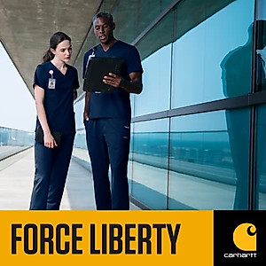 Carhartt mens Men's Slim Fit V-neck Top Medical Scrubs Shirt, Hunter Green, Medium US