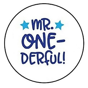 30 Pcs 1.5" Inch Mr One-Derful 1st Birthday Stickers - 1st Birthday Stickers - Birthday Stickers Envelope Seals Labels - D #AA61RK