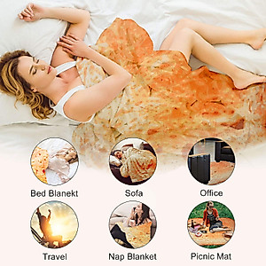Bread Blanket, Toast Bread Throw Blanket for Adult and Kids, Tortilla Toast Blanket, Novelty Tortilla Blanke Throw Blankets Realistic Soft Flannel Wrap Blanket (Bread)