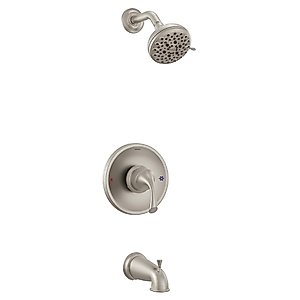 Moen Idora Spot Resist Brushed Nickel Posi-Temp Tub and Shower with Valve Included, 82115SRN