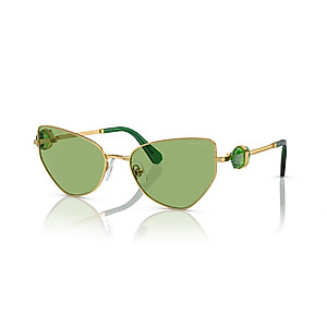 SWAROVSKI SK7003 Sunglasses, Gold/Dark Green, 57 mm
