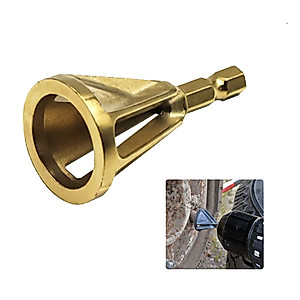Deburring External Chamfer Tool Remove Burr Repair Drill Bit Bolt External, Quickly Repairs Damaged Bolts Deburring Outer Chamfer (Golden Hex Shank Six Slots)