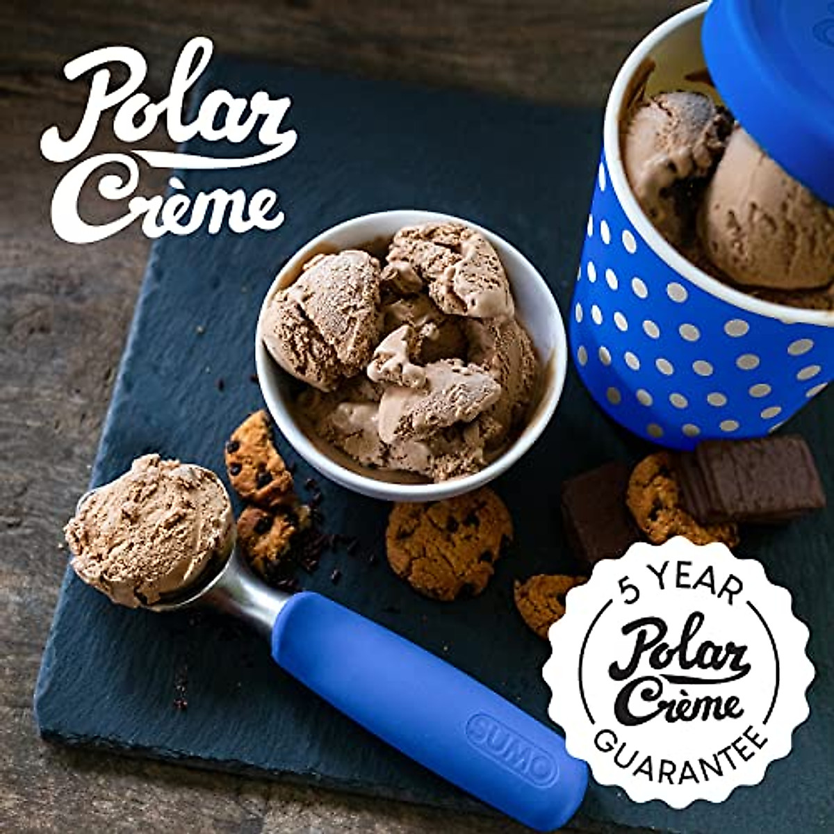 Polar Creme Ice Cream Containers for Homemade Ice Cream - 2 Containers - 1.5 Quart Each