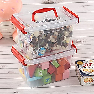 Yuright 3.5 Qt Plastic Bin with Lid, Latching Box Tote, 4 Pack