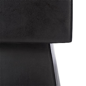 SAFAVIEH Outdoor Zen Black Mushroom Modern Concrete Accent Table