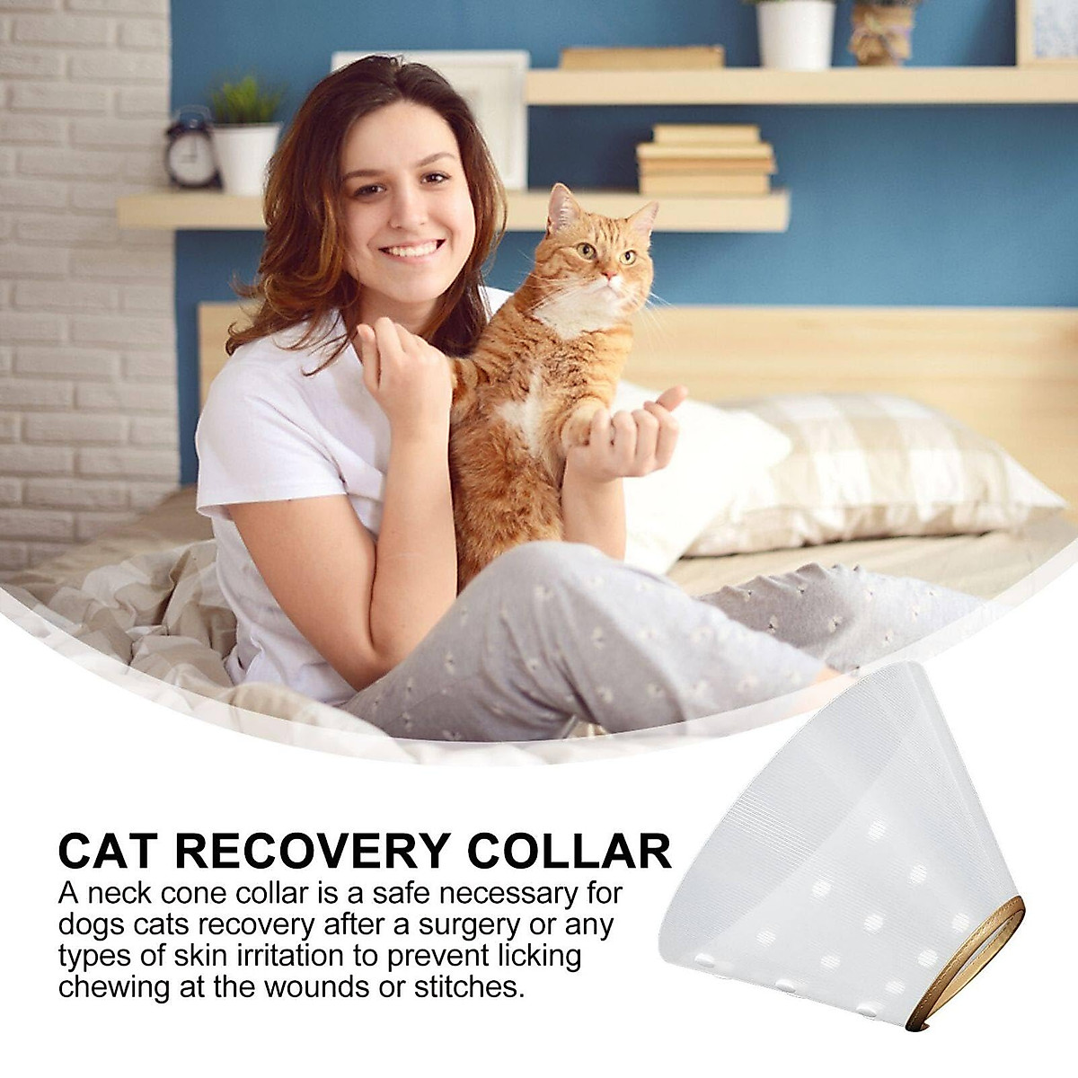 BCOATH Pets Elizabeth Circle Kitten Collars Pet Cat Recovery Collar Cat Recovery Collars & Cones Cat Recovery Neck Cone Cat Kitten Recovery Collar Cat Cone Pet Recovery Cone Rope