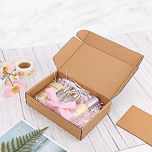 AOBOPLE 50 Pack 6x4x3 Inches Shipping Boxes, Brown Corrugated Cardboard Box, 3 Layers Corrugated Box, Mailer Boxes for Packing Storaging Shipping Small Business