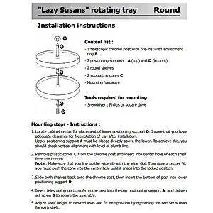 RICHELIEU White Polymer Round Corner Cabinet Lazy Susan 2-Shelf Kitchen Storage and Organizer (18 INCH)