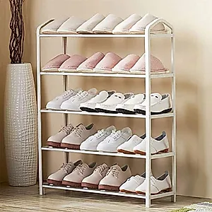 DINGZZ Bedroom Shoe Rack, Multifunctional Metal Rack for Assembling Slippers Home Furniture Cloth Shoes