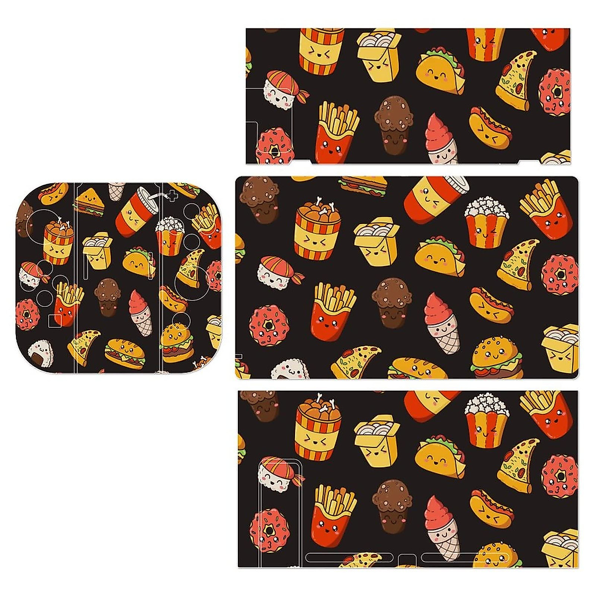 Comic Fast Food Switch Skin Sticker Full Wrap Cover Decal Protective Film Sticker for Switch