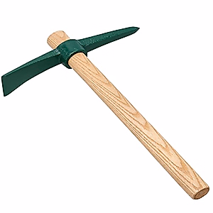 MANCHAP 2 PCS 17.7 Inch Pick Mattock Hoe, Small Garden Pick Tool with Hardwood Handle for Weeding, Digging, Cultivating, Camping or Prospecting