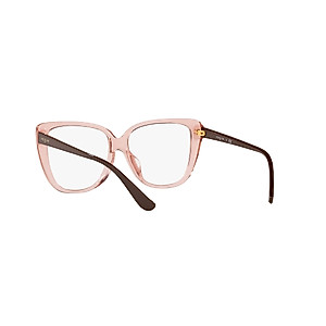 Vogue Eyewear Women's VO5413F Low Bridge Fit Butterfly Prescription Eyewear Frames, Transparent Pink/Demo Lens, 54 mm