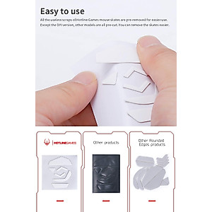 HOTLINEGAMES 2Sets 3.0 Plus Rounded Curved Edges Mouse Feet Skates Compatible with Logitech G502 Wireless Gaming Mouse feet Replacement (0.8mm,Glide Feet Pads, White PTFE) Professional Upgrade Kit