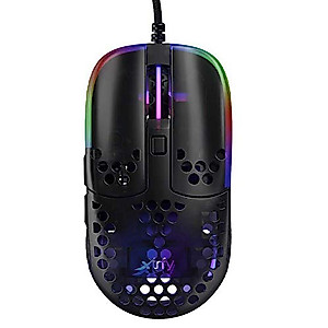 XTRFY MZ1, Ultra-Light Wired Gaming Mouse, Cutting-Edge Pixart 3389 Sensor, Unique Shape for Optimum Aim, Adjustable RGB Lighting, Zy’s Rail Edition