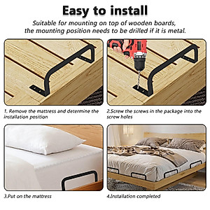 TheElves 4 Pcs Mattress Slide Stopper for Adjustable Beds,Mattress Retainer Bar Keep Mattress Stopper for Wooden Bed Frame,Sturdy Mattress Holder in Place to Keep Mattress from Sliding