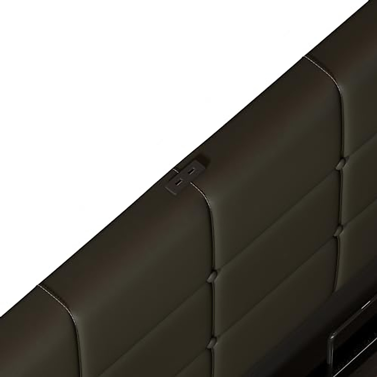 Bellemave Bed Frame,Upholstered Queen Platform Bed with Lift Up Storage, LED Lights and USB Charging, Faux Leather Bed Frame with Headboard and Slat Support (Black, Full Size)