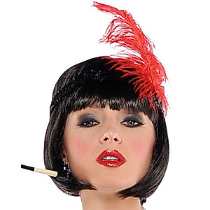 Luxurious Black Fabric Flashy Flapper - Large (10-12), Stylish Vintage Dress - Ideal For Themed Parties & Events