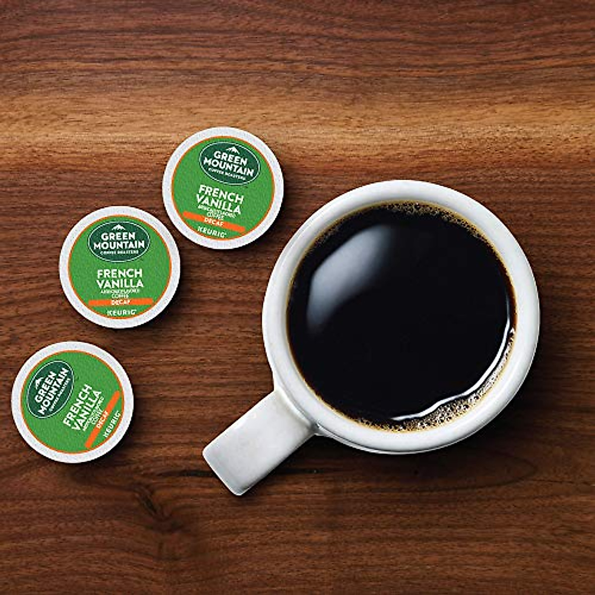 Green Mountain Coffee Roasters French Vanilla Decaf, Single-Serve Keurig K-Cup Pods, Flavored Light Roast Coffee, 72 Count