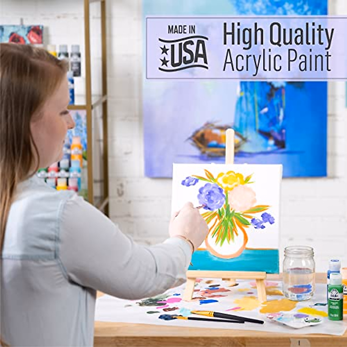 FolkArt Acrylic Paint in Assorted Colors (2 fl oz), 479, Pure Black