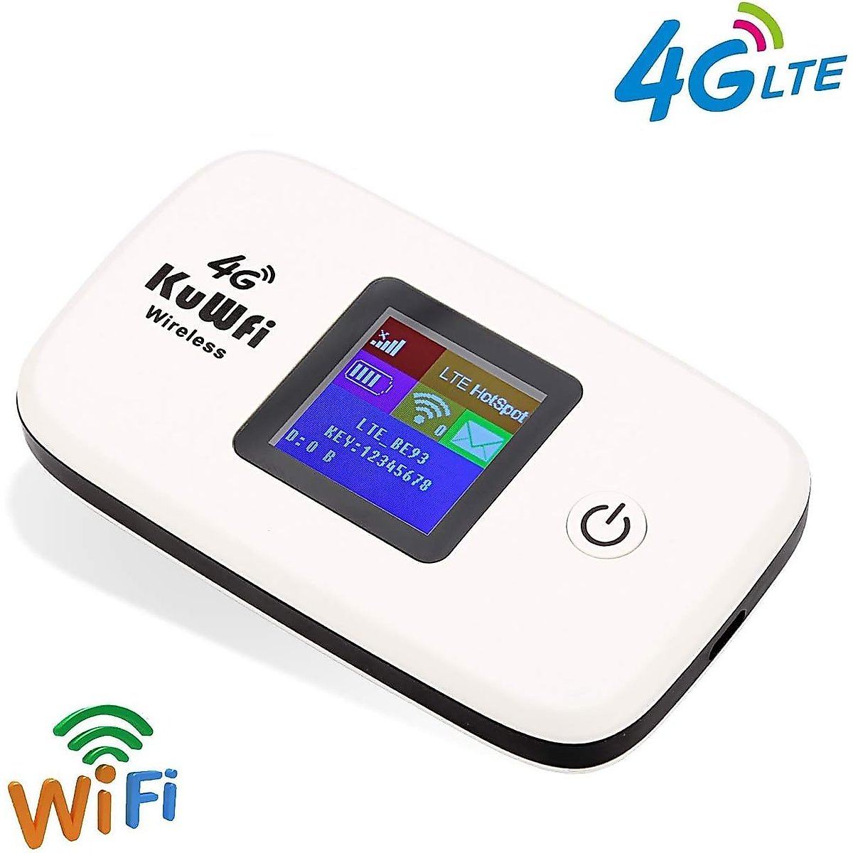 Mobile WiFi Hotspot | KuWFi 4G LTE Unlocked Wi-Fi Hotspot Device | Portable WiFi Router with SIM Card Slot for Travel-Friendly Mobile Travel Router Perfect for AT&T/T-Mobile Users