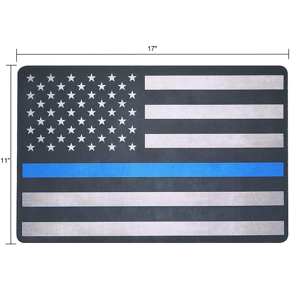 Raiseek Thin Blue Line Flag Gun Mat Gun Cleaning Mat of USA 11"x17"