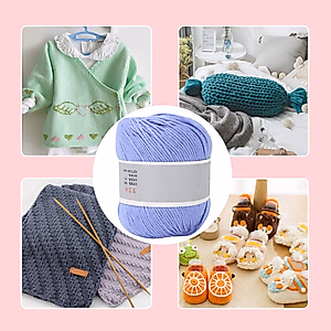 Milk Cotton Thread Colorful Baby Milk Cotton Yarn Soft Chunky Baby Milk Cotton Crochet Knitwear DIY Hand Knitting Yarn Mulit-Colorful Optional(Light Blue)