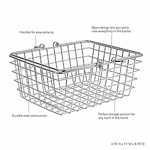 Spectrum Diversified Wire Storage Basket, Medium, Chrome (43270)