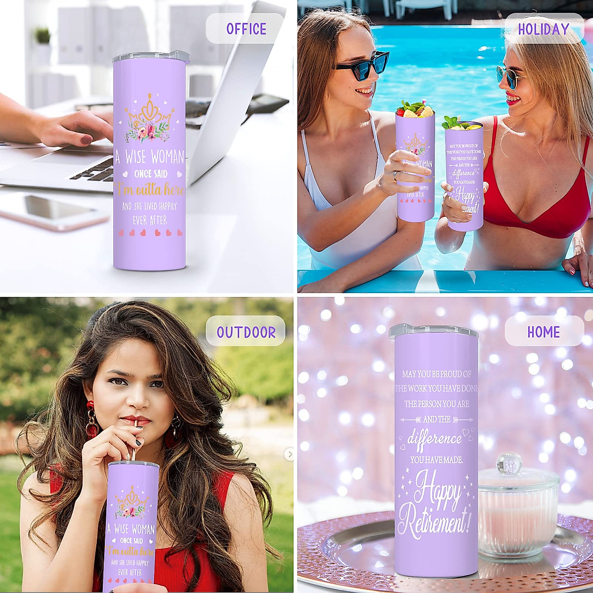 Retirement Gifts for Women, Happy Retirement Tumbler Best Retirement Gifts Ideas for Coworker, Teacher, Nurse,Doctor, Mom, Boss,Female Friend, Grandma, Retirees, Funny Ladies Retired Cup Gifts for Her