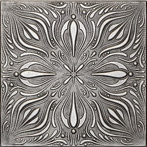 R9 Antique Silver 20x20 Amazing Styrofoam Tin Look Ceiling Tiles Easy to Glue Up On Any Type of Surface