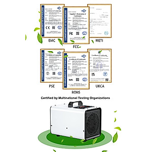 Tesiplz Ozone Anion Generator,15,000mg/h Digital Touch Controlled 3 Modes Odor Removal Machine for Home Car Smoke and Pet Room,O3 Ionizer Air Purifier Eliminating Area up to 2500 Square Feet