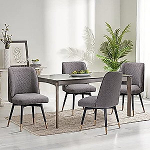 Yongchuag Swivel Dining Chairs Set of 2 Upholstered Accent Chair for Living Room Dining Room Leisure Armless Desk Chair Gray