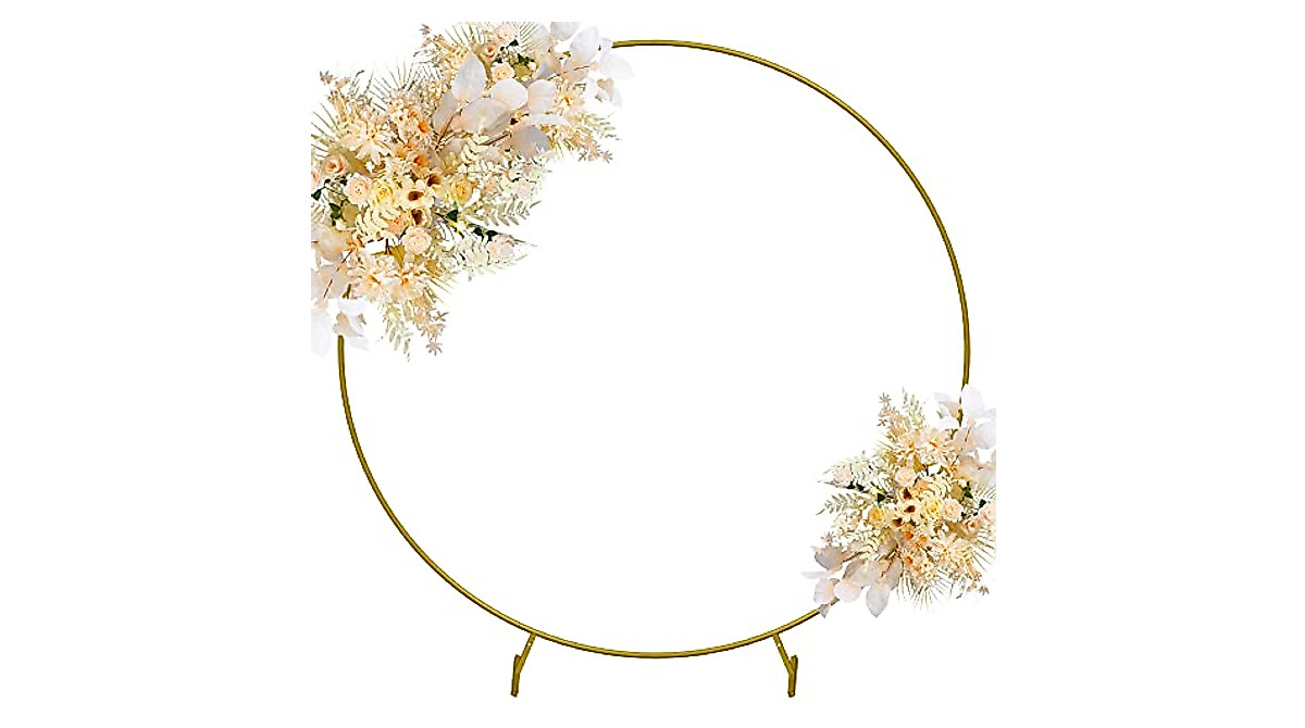 7.2FT Gold Round Wedding & Party Backdrop Stand Arch