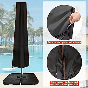 SnugNiture Umbrella Cover for 7ft to 11ft Garden Outdoor Umbrella Heavy Duty Oxford Fabric Patio Umbrella Covers Waterproof with Zip