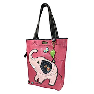 Chala Elephant Everyday Tote Shoulder Bag Handbag Purse Dark Pink