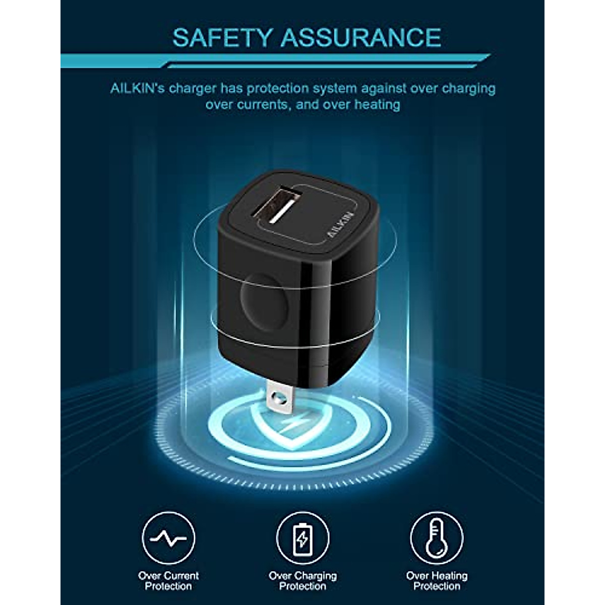 [5Pack/1Port] USB AC Charger Adapter, Wall Plug Fast Charging Outlet Power Box Cube for iPhone 14 13 12 11 Pro Max/Mini SE X XR XS, iPad, Samsung S22 S21 S20 S10 S9 Android Phones Multiple Brick Block
