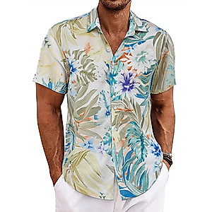ZAFUL Men's Hawaiian Printed Shirts Casual Short Sleeve Button Down Camp Shirt