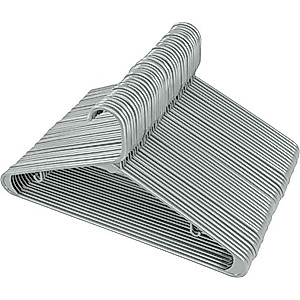 Utopia Home Plastic Hangers 100 Pack - White Hangers 50 Pack with Shoulder Grooves & Grey Hangers 50 Pack with Hooks - Heavy Duty Slim & Sturdy Clothes Hangers