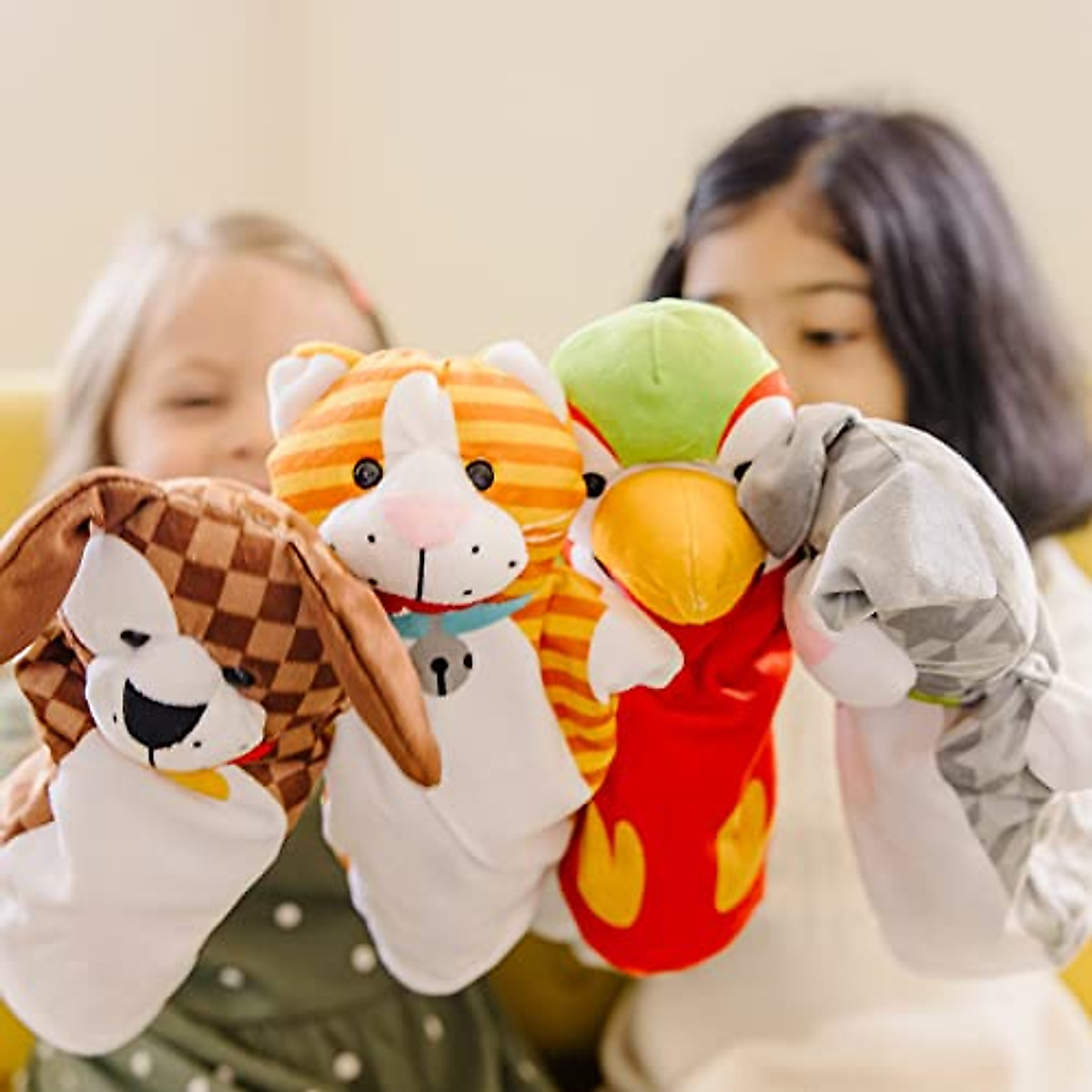 Melissa & Doug 96036 Playful Pets Hand Puppets, Multicolor